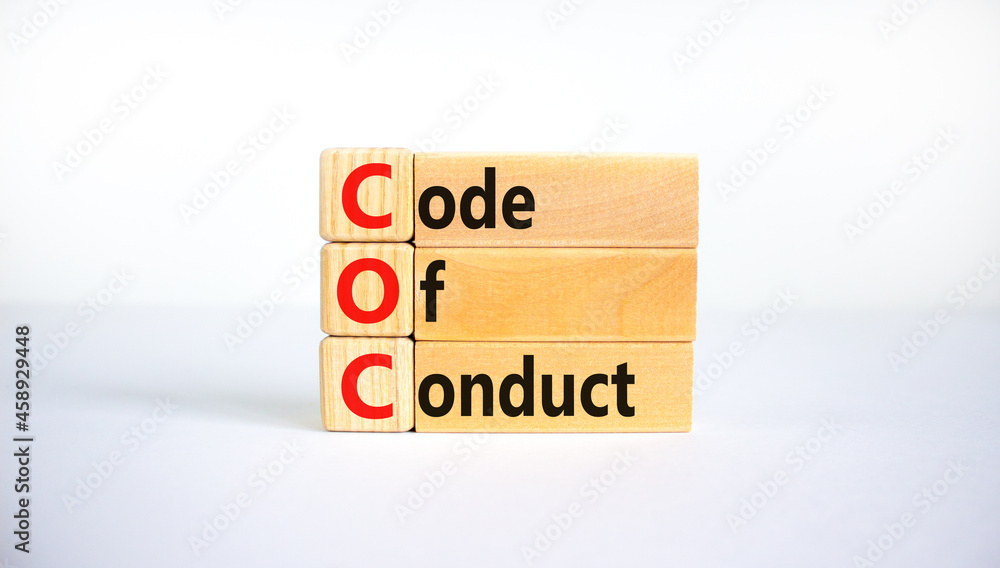 COC, Code of conduct symbol. Concept words 'COC, Code of conduct' on ...