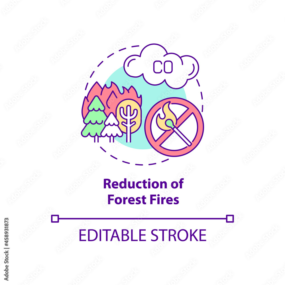 Forest fires reduction concept icon. Common initiative abstract idea ...