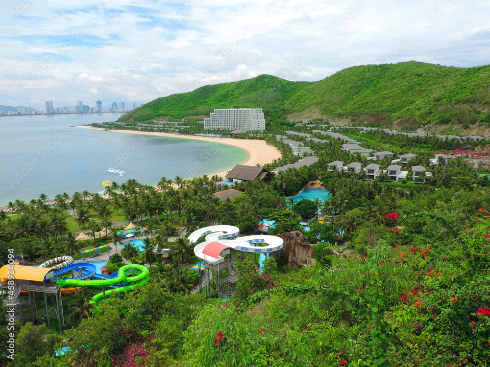 Resort in Hon Tre island, Nha Trang, Vietnam. Top view Stock Photo ...