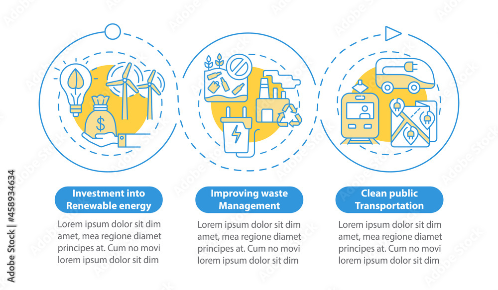 Reduce global warming vector infographic template. Waste management ...