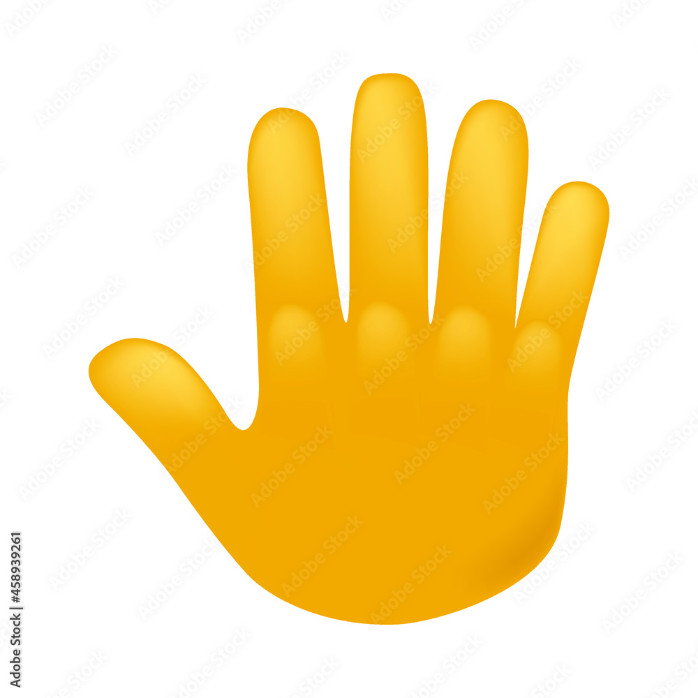 Raised Back Hand Emoji Icon Illustration Sign. Human Gesture Vector ...