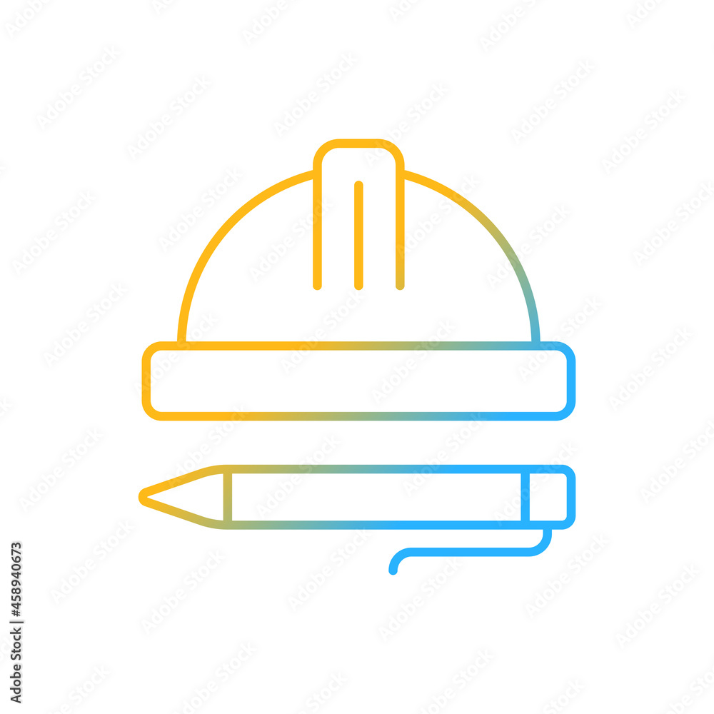 Inspection gradient linear vector icon. Building inspector. New ...