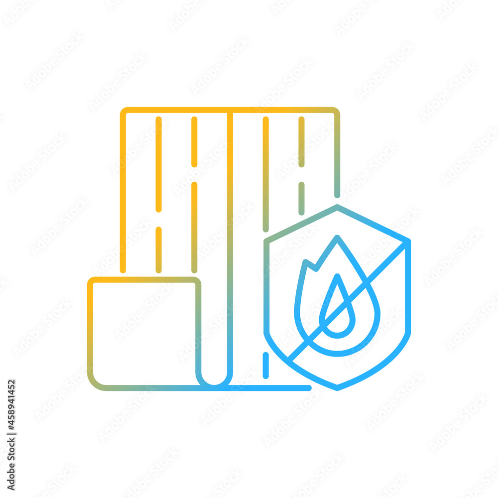 Resistance to fire gradient linear vector icon. Choosing fireproof ...