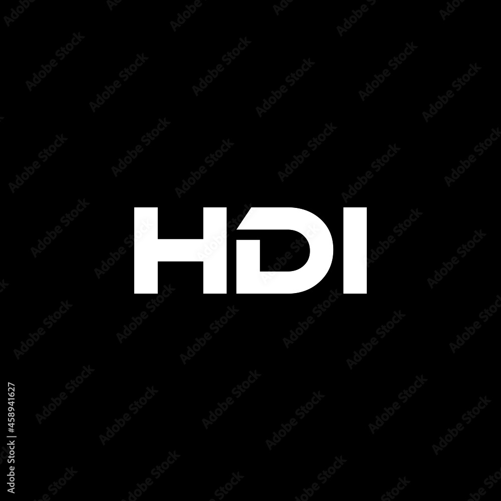 HDI letter logo design with black background in illustrator, vector ...