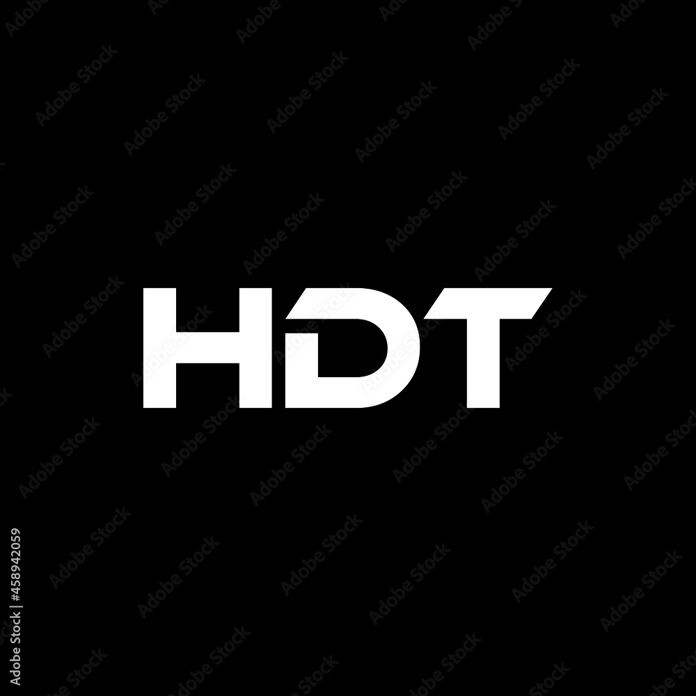 HDT letter logo design with black background in illustrator, vector ...