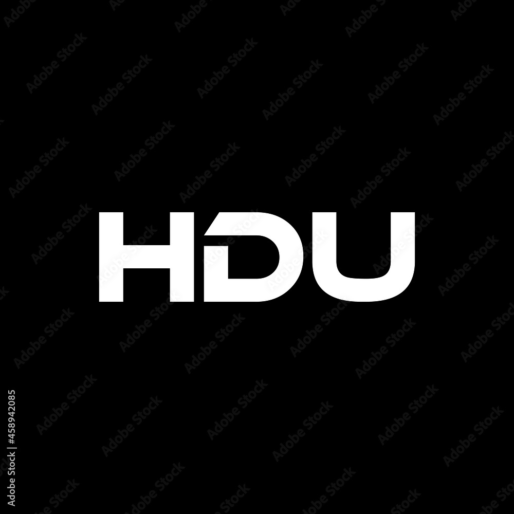 HDU letter logo design with black background in illustrator, vector ...