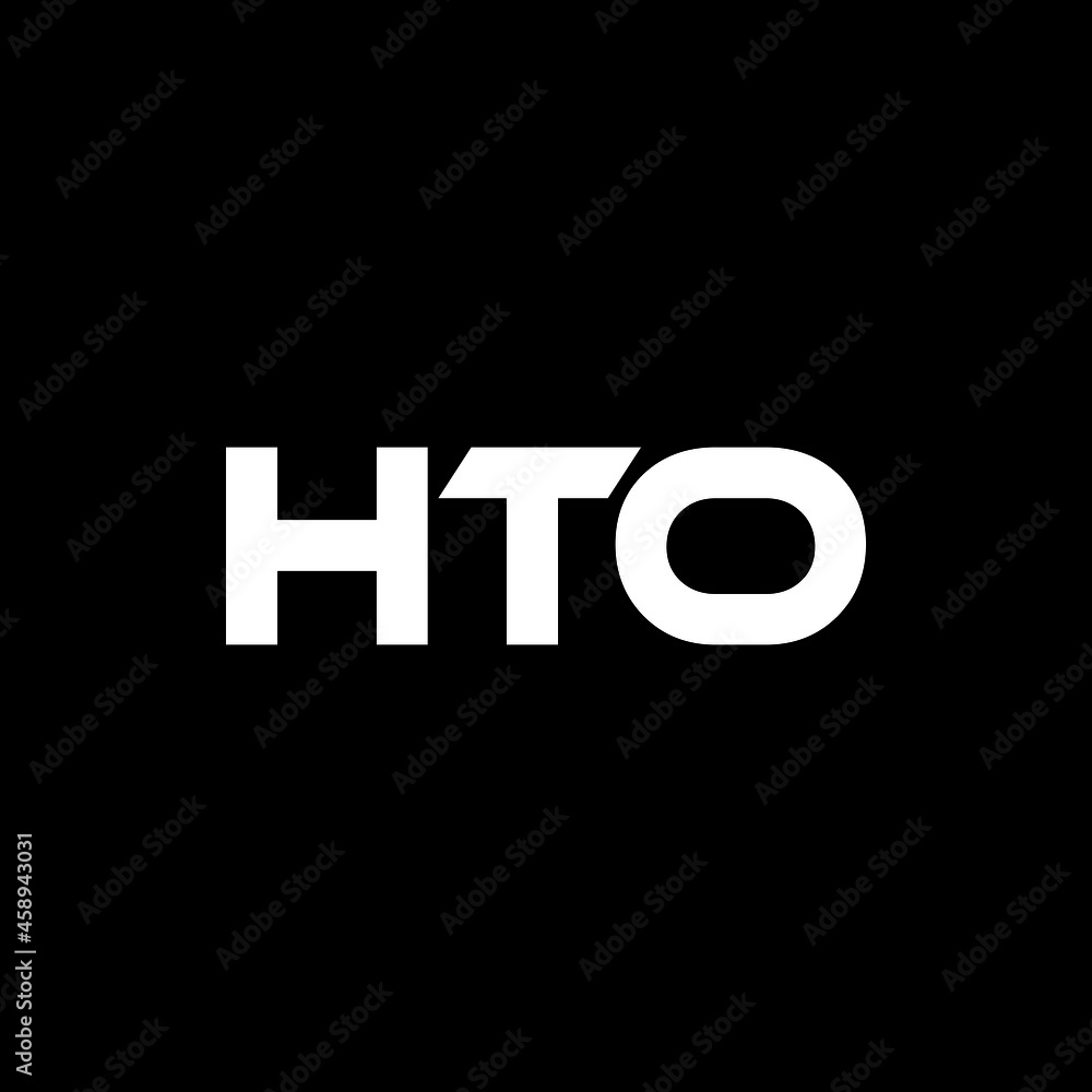 HTO letter logo design with black background in illustrator, vector ...