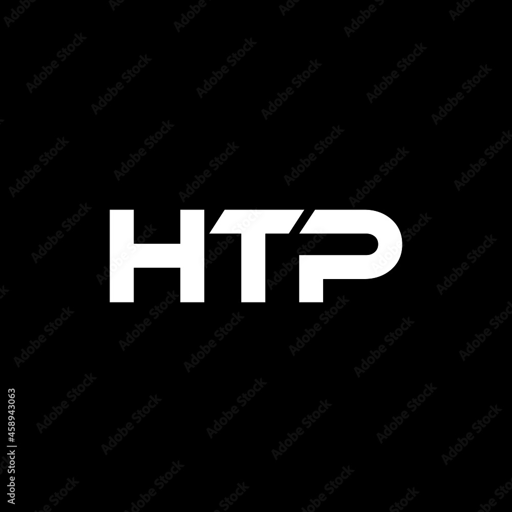 HTP letter logo design with black background in illustrator, vector ...