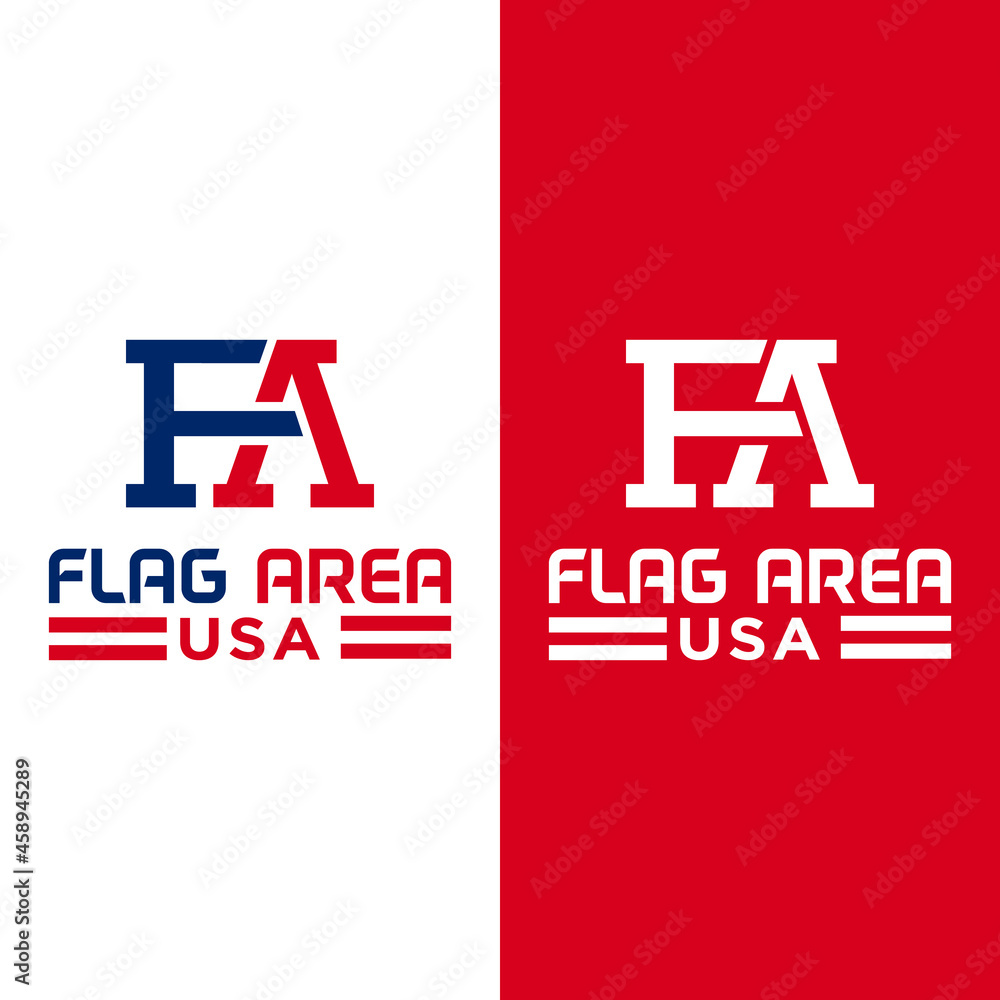 Letter Initial Monogram F A FA AF for Flag Area Logo Design Template ...
