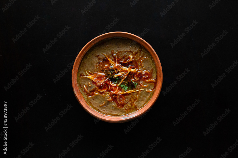 Tasty indian halim or haleem. Ramadan special spicy halim. Bangladeshi ...