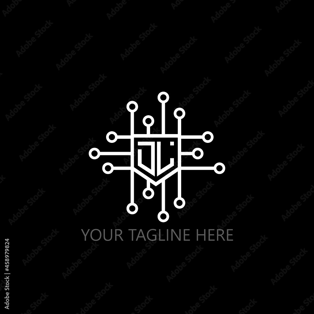 DL letter logo design on black background.DL creative initials letter ...