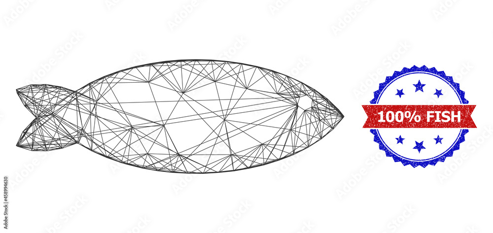 Net mesh fish framework illustration, and bicolor dirty 100% Fish ...