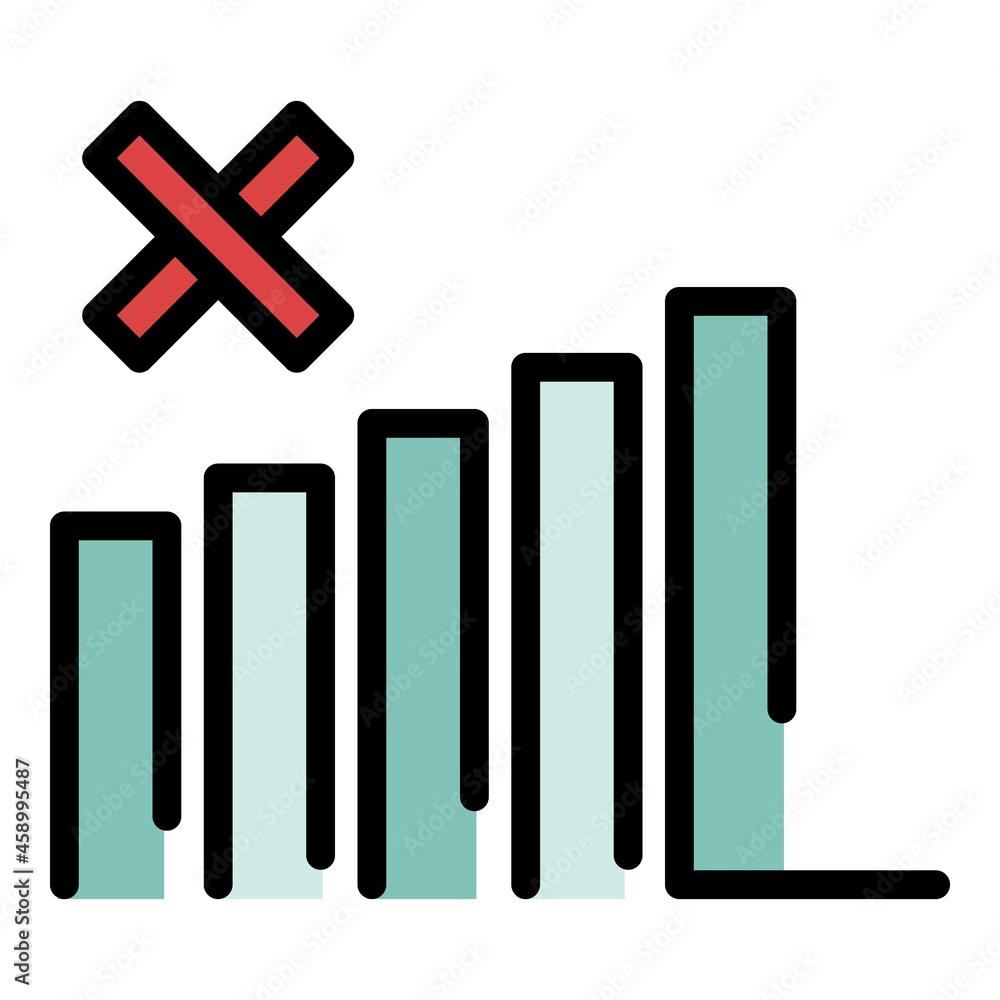 No mobile network icon. Outline no mobile network vector icon color ...