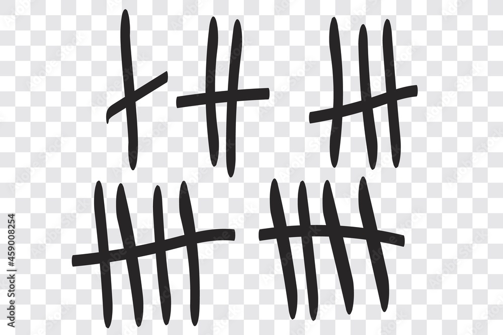 Tally mark count Prison wall sticks lines counter Vector illustration ...