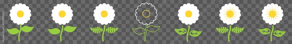 Poster Daisy Flower Icon White Daisy Flower Set | Daisy Flowers Icon ...