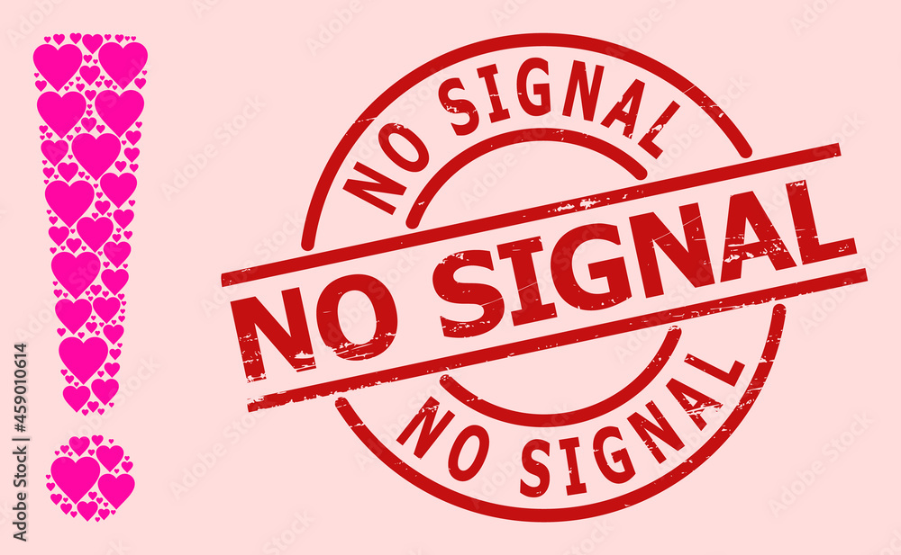 Textured No Signal stamp seal, and pink love heart pattern for ...