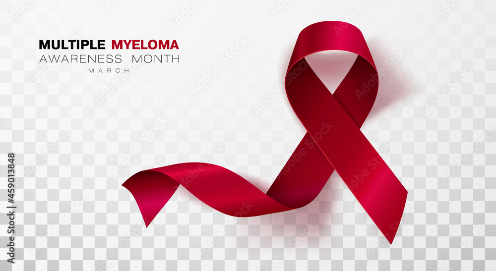 Multiple Myeloma Awareness Month. Burgundy Color Ribbon Isolated On ...