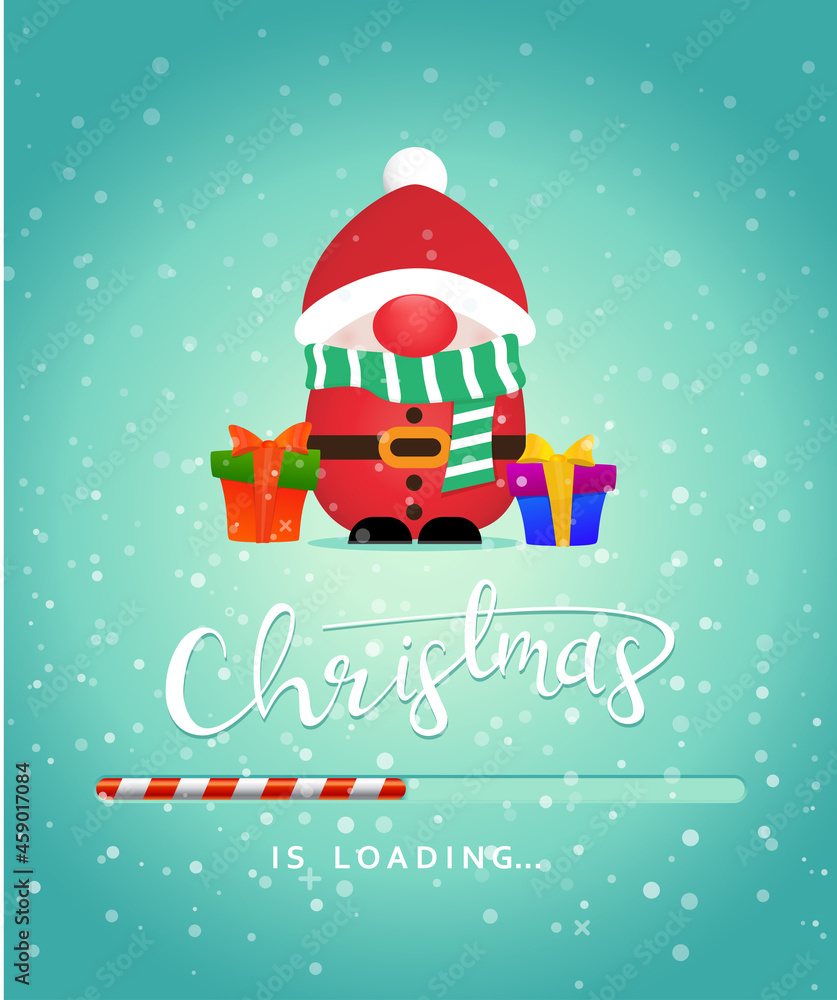 Cute "Christmas is loading" poster and banner design for a Christmas ...