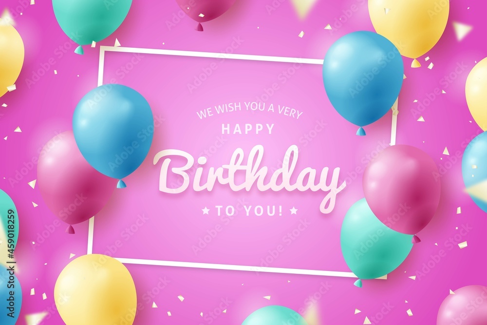 realistic birthday background vector design illustration Stock Vector ...