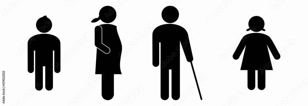 accessibility people icon set, accessibility people vector set Stock ...