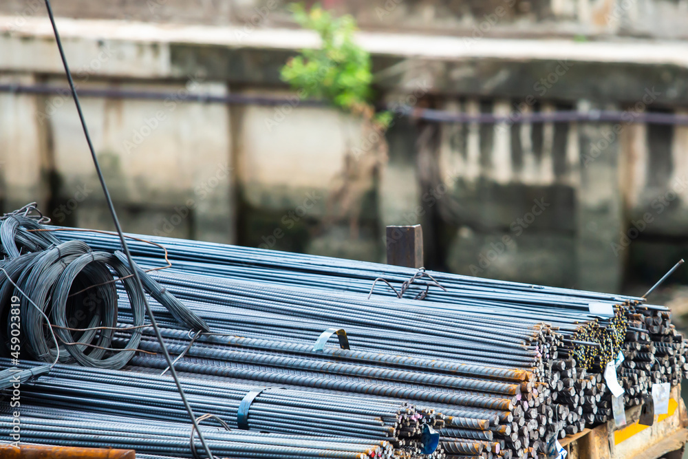 Steel rebar and steel wire for reinforcement concrete at construction ...
