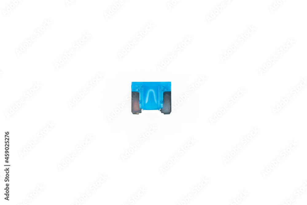 Blue Car fuse on white background use for texture and Clipping Path ...