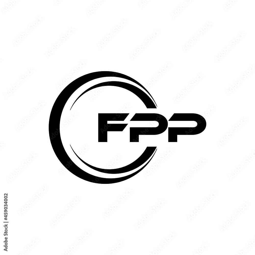 Vecteur Stock FPP letter logo design with white background in ...
