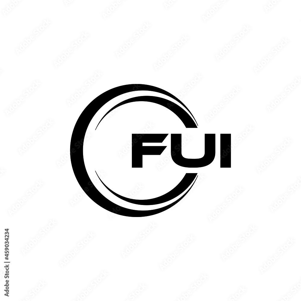 FUI letter logo design with white background in illustrator, vector ...