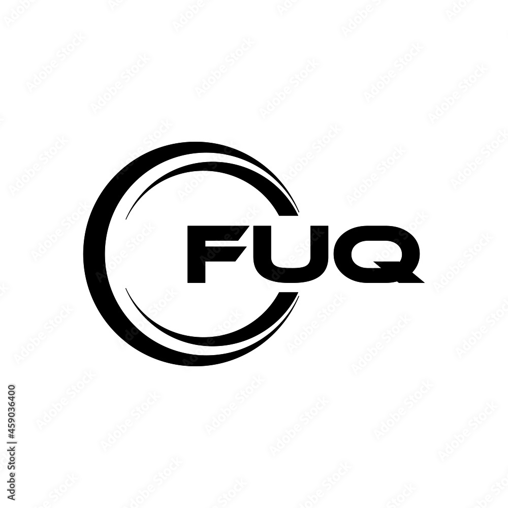 FUQ letter logo design with white background in illustrator, vector ...