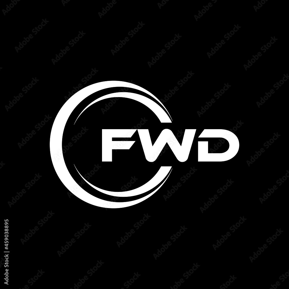 FWD letter logo design with black background in illustrator, vector ...