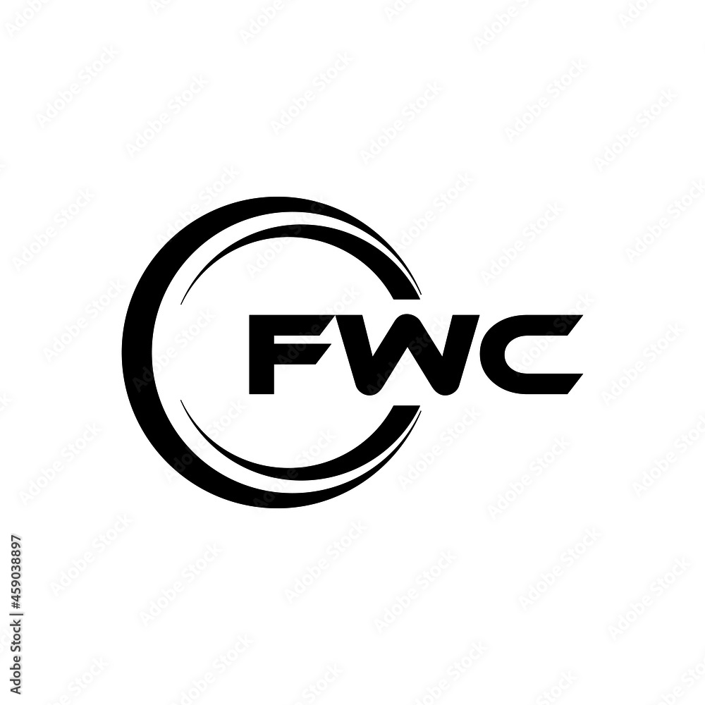 FWC letter logo design with white background in illustrator, vector ...