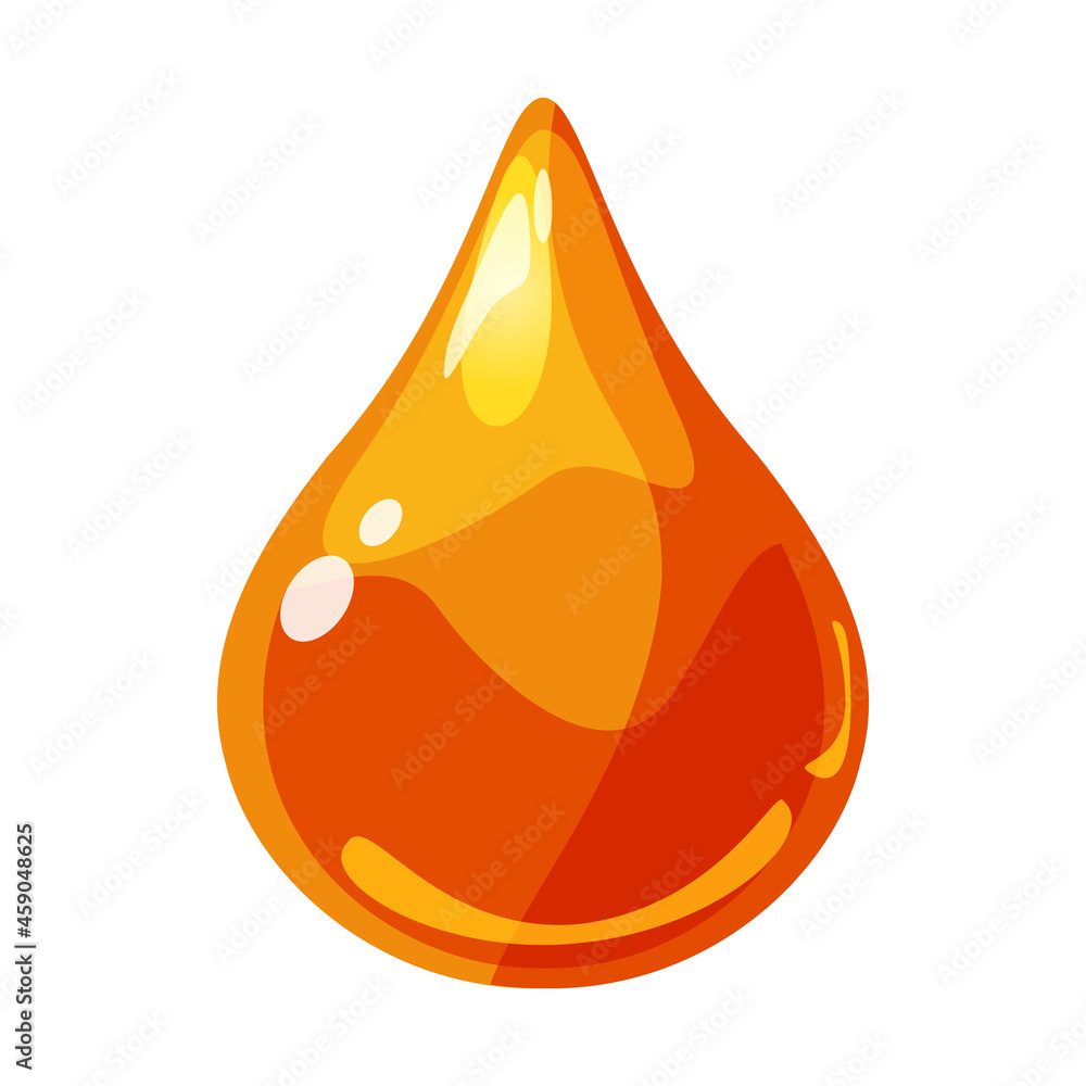 Drop orange shiny glossy colorful game asset. Aqua, jelly, crystal ...