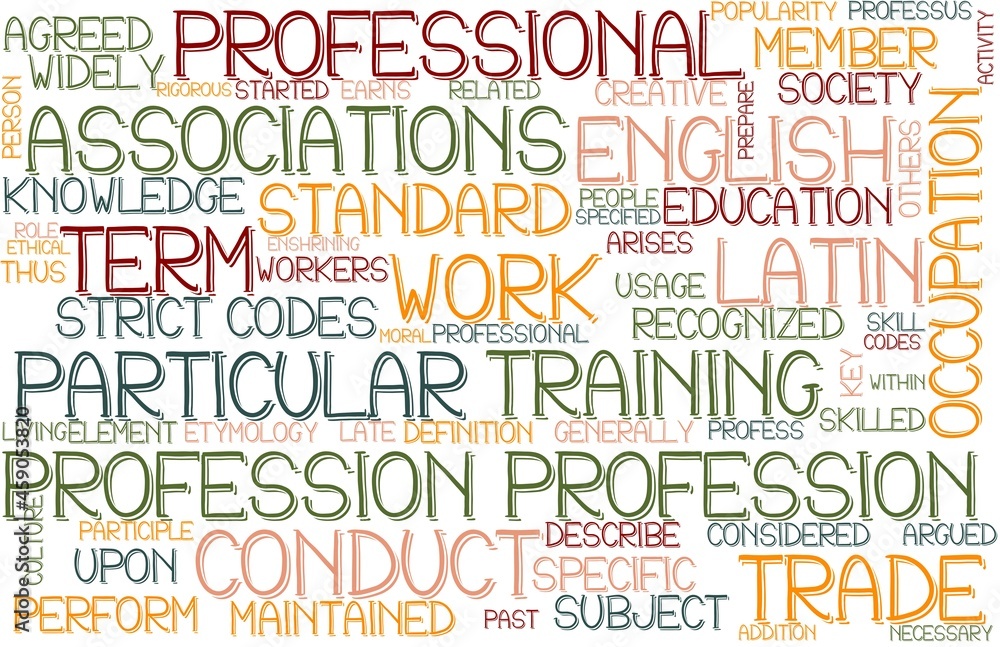 Profession Wordcloud Banner, Wallpaper, Background, Book Cover, Wordart ...