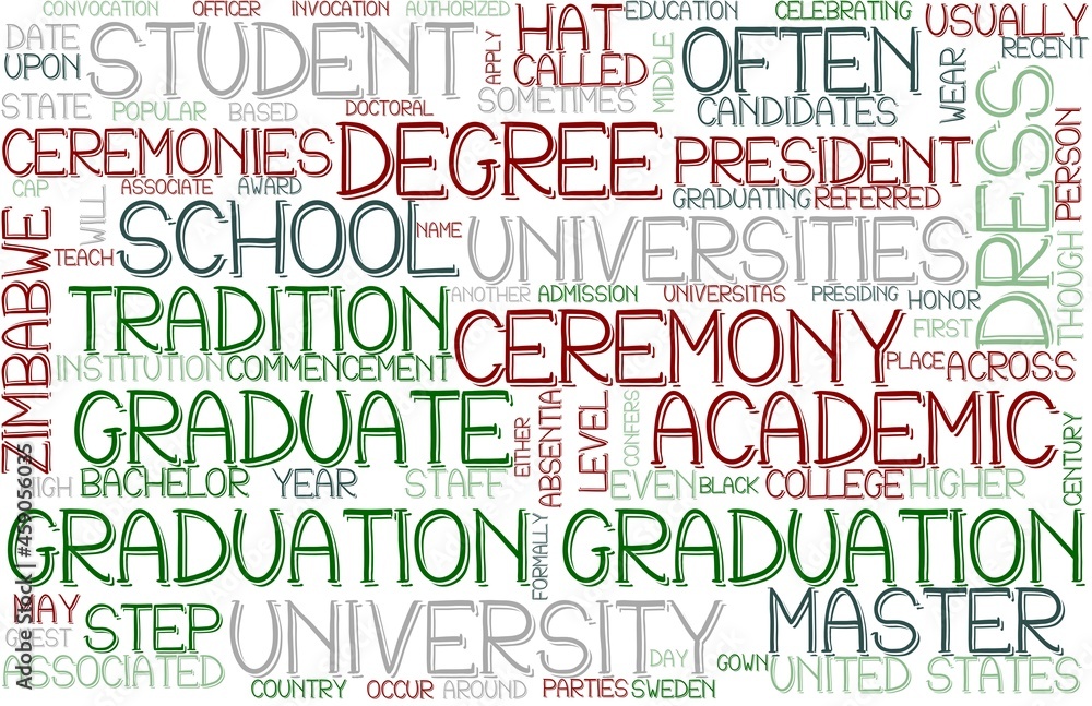 Graduation Wordcloud Banner, Wallpaper, Background, Book Cover, Wordart ...