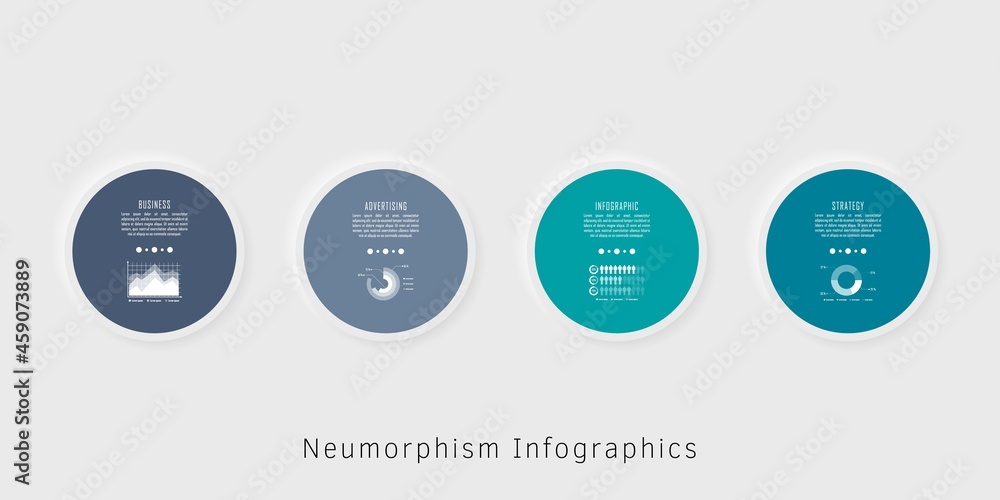 Neumorphism infographics template for chart, diagram, web design ...