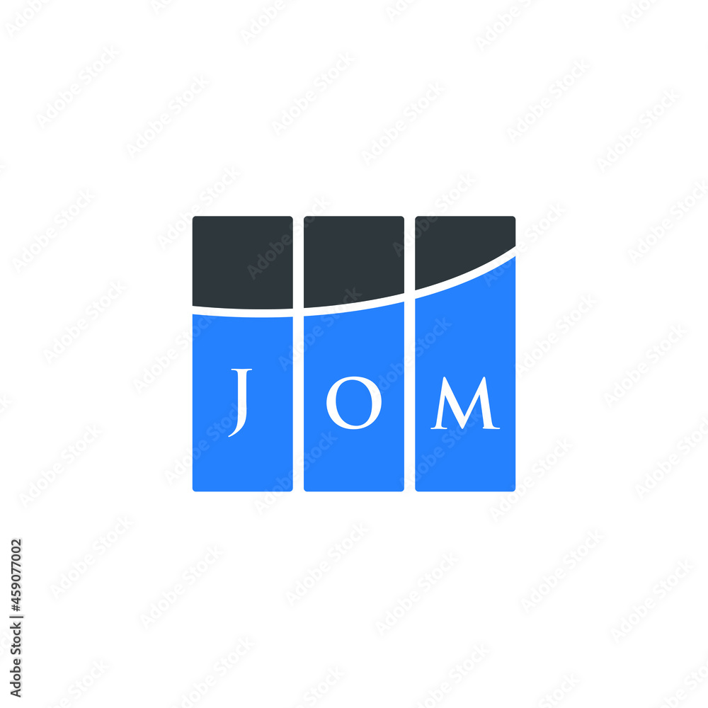 JOM letter logo design on white background. JOM creative initials ...