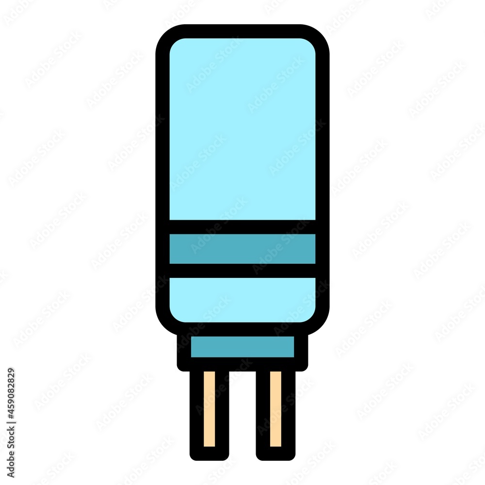Resistor icon. Outline resistor vector icon color flat isolated Stock ...