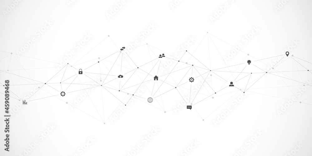 Information technology background with infographic elements and flat ...