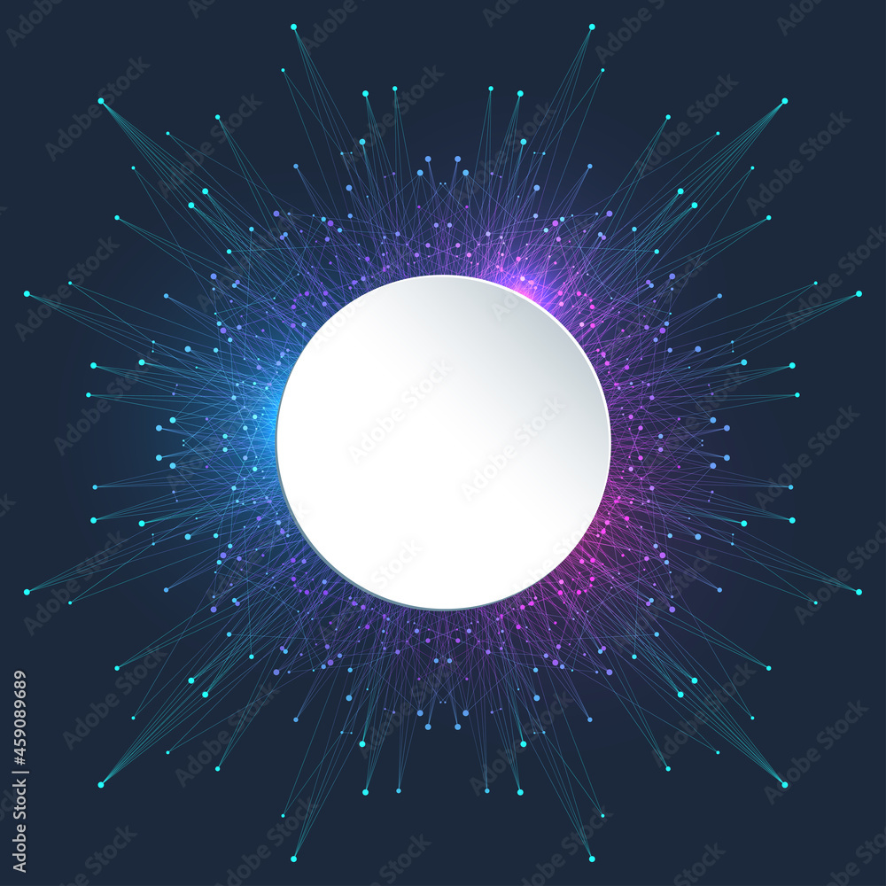 Quantum computer technology banner design template concept. Deep ...