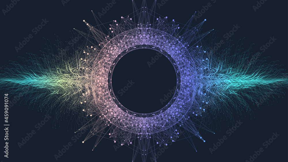 Quantum computer technology banner design template concept. Deep ...