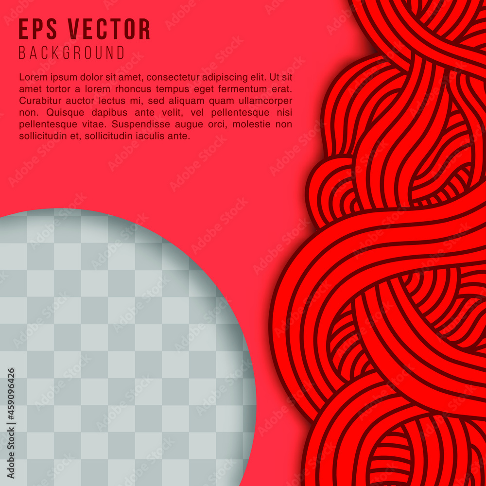 Red abstract wavy lines social media template background eps vector ...