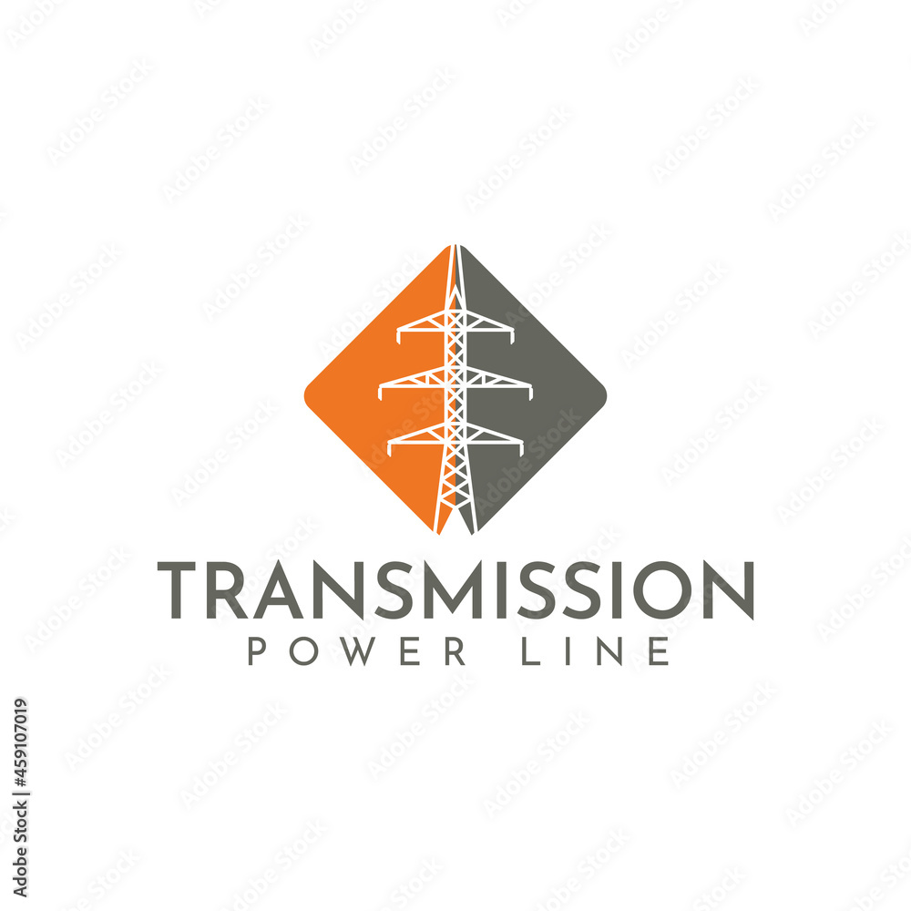 Transmission power pole line logo vector, suitable for mechanic and ...