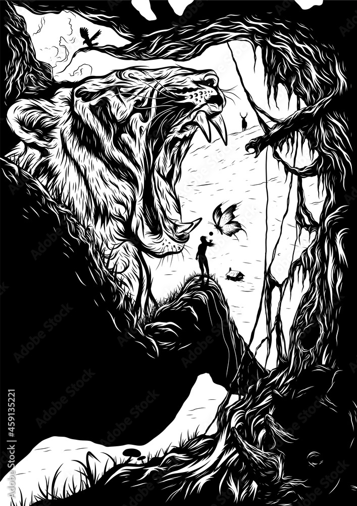 Vector illustration fantasy of a living things Stock Vector | Adobe Stock