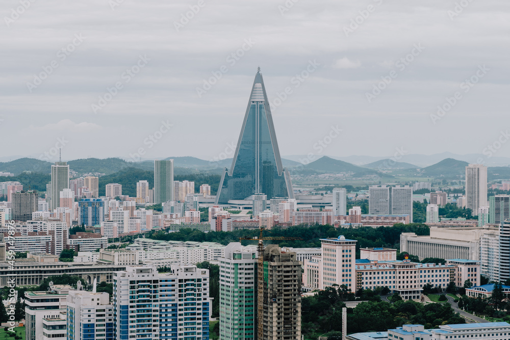 North Korean Pyongyang Skyline Stock Photo | Adobe Stock