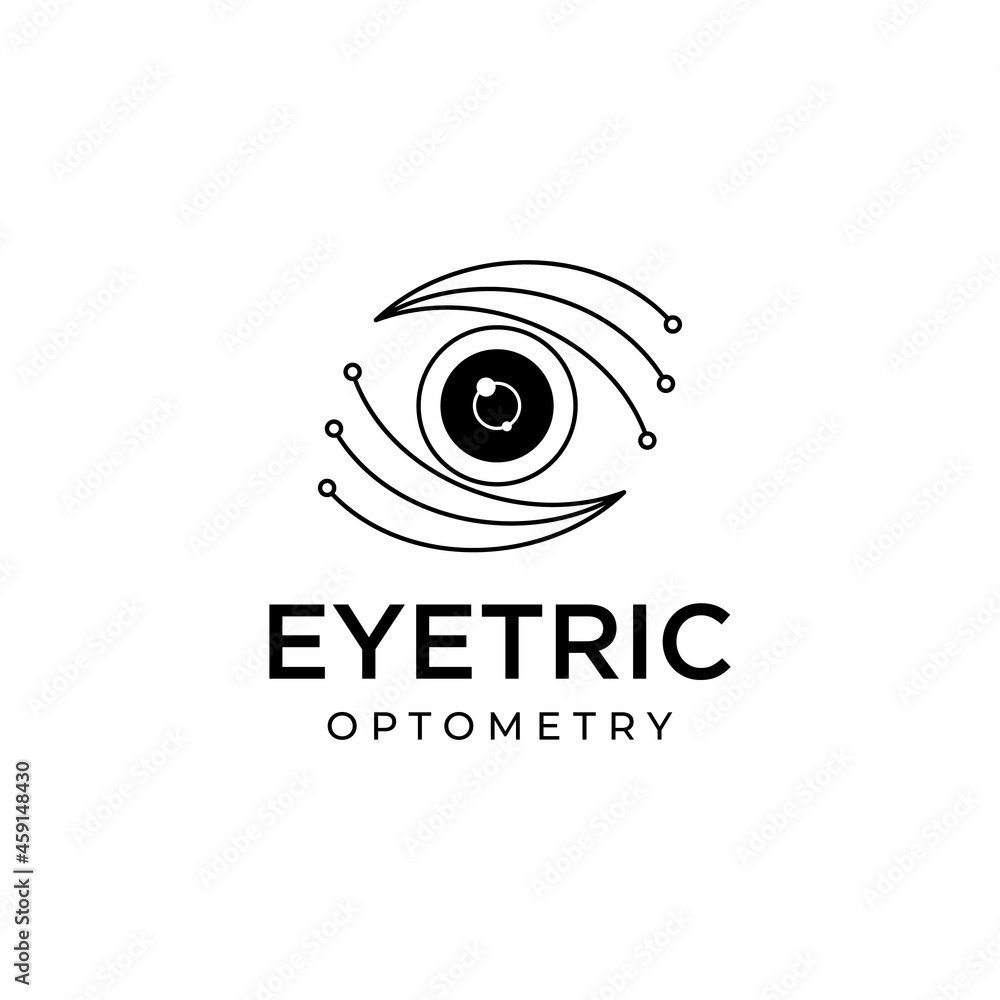eyetric optometry logo, vector metric eye style for digital service ...