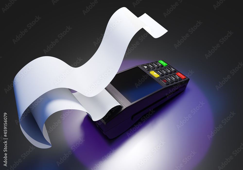 Portable ATM machine. Payment ATM terminal. Portable banking terminal ...
