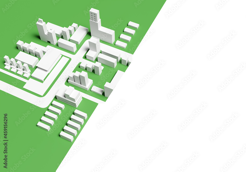 Skyscrapers in downtown. Architectural planning concept. Cityscape ...