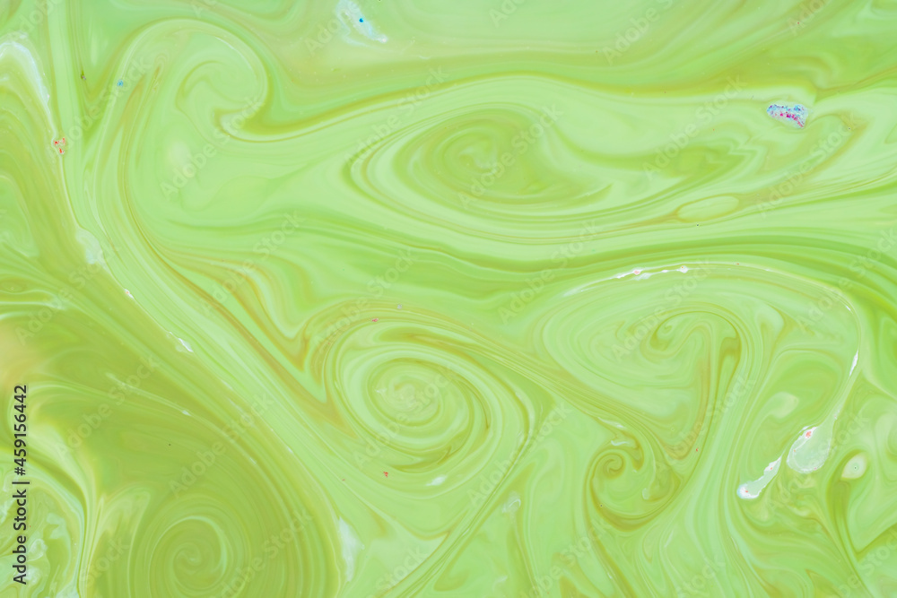 Green fluid art background. Liquid abstract pattern with UFO green ...