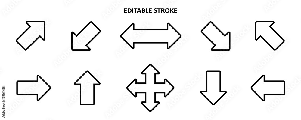 Set arrow icon. Collection different arrows sign of the right, left, up ...