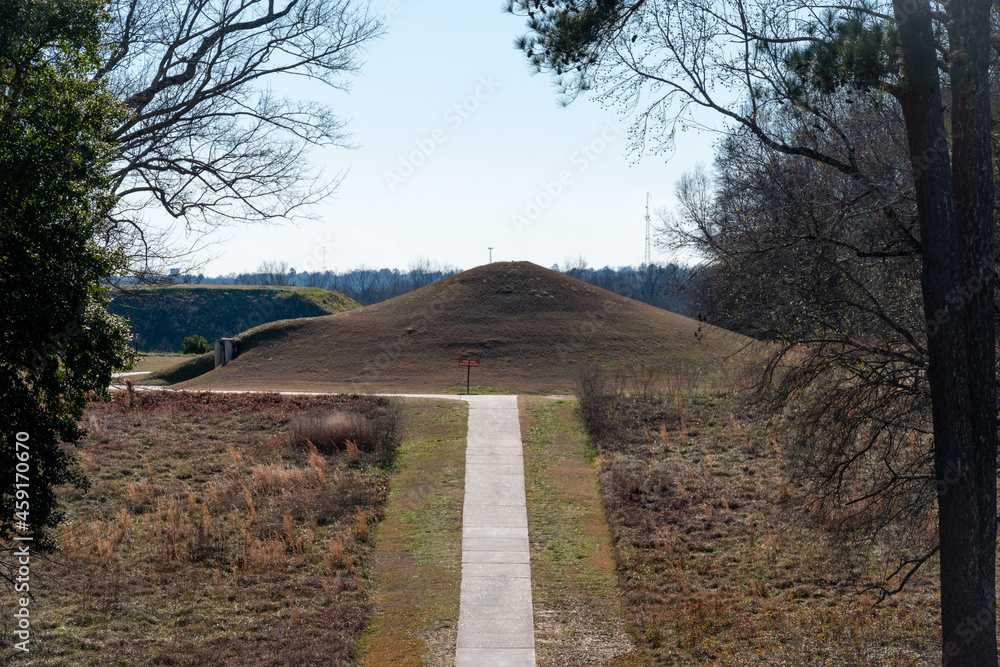Ocmulgee Mounds National Historical Park in Macon, Georgia Stock Photo ...